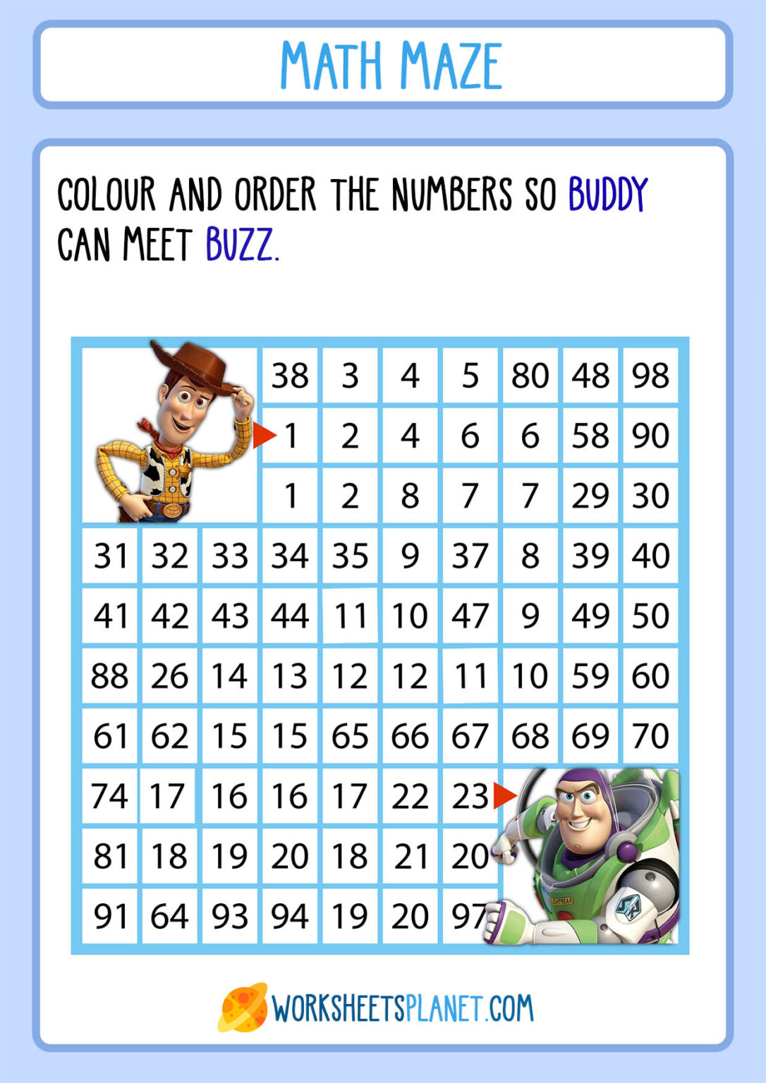 Printable Math Maze Games for Kids | Worksheets Planet