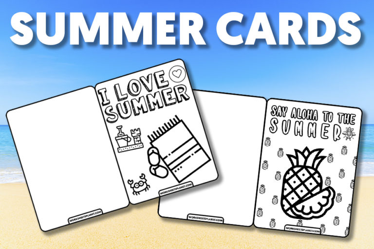Summer Cards For Coloring For Kids