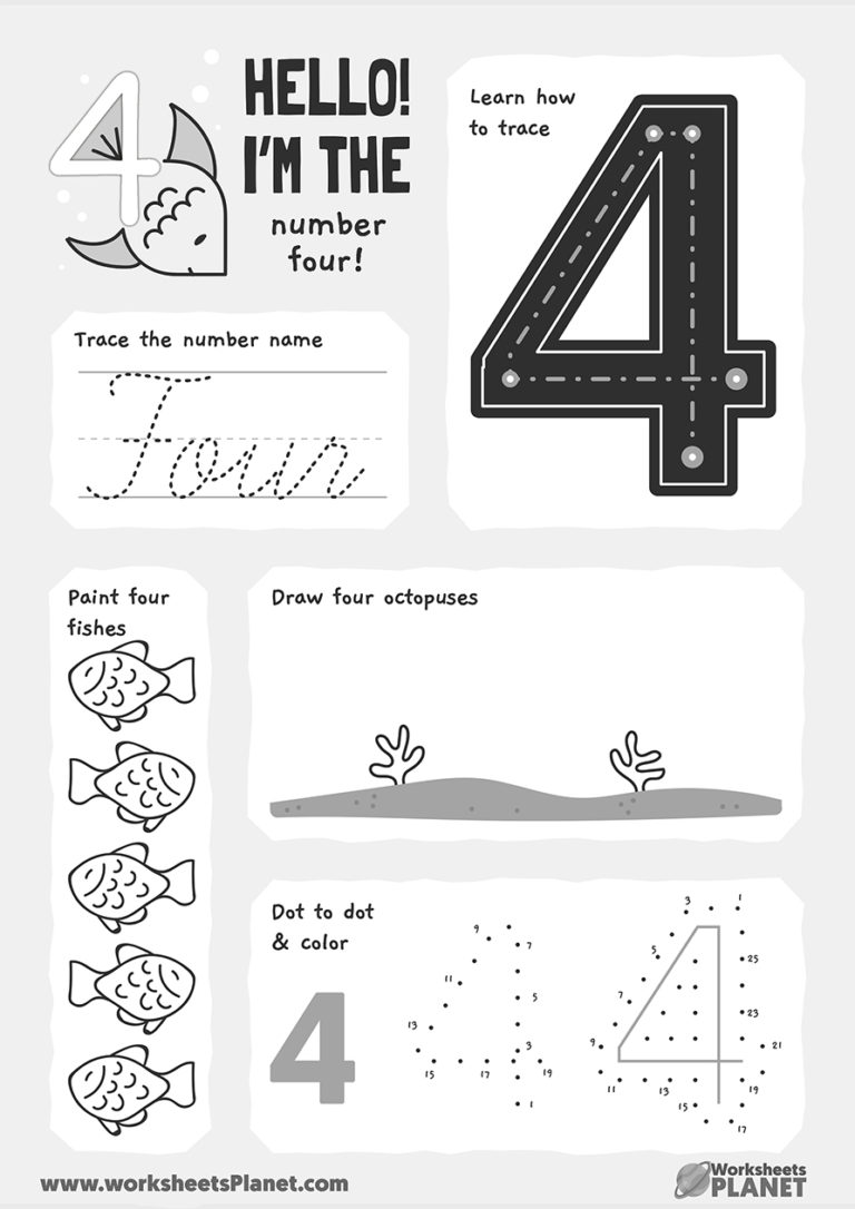 Learning Numbers Worksheets for Kindergarten