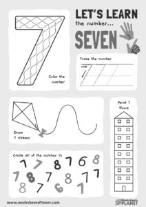 Learning Number 7 Worksheet