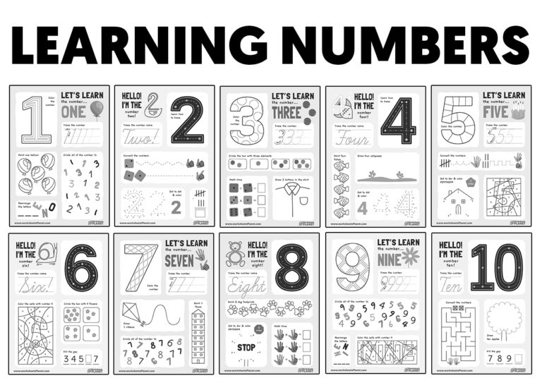 Learning Numbers Worksheets for Kindergarten Learning Numbers Worksheets for Kindergarten