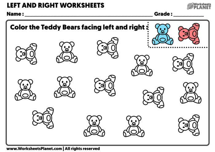 LEFT and RIGHT Worksheets for Kindergarten | Ready to Print