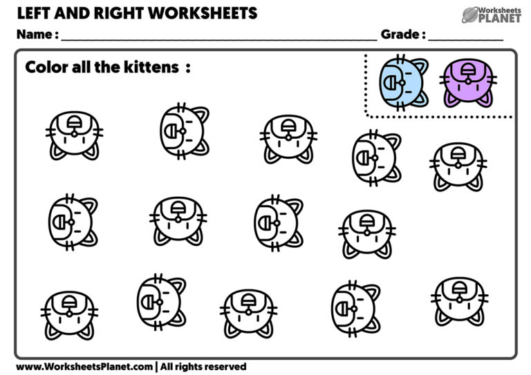 LEFT and RIGHT Worksheets for Kindergarten | Ready to Print