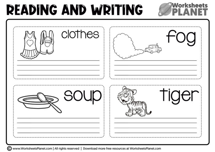 Reading and Writing Worksheets for Kids | Ready to Print