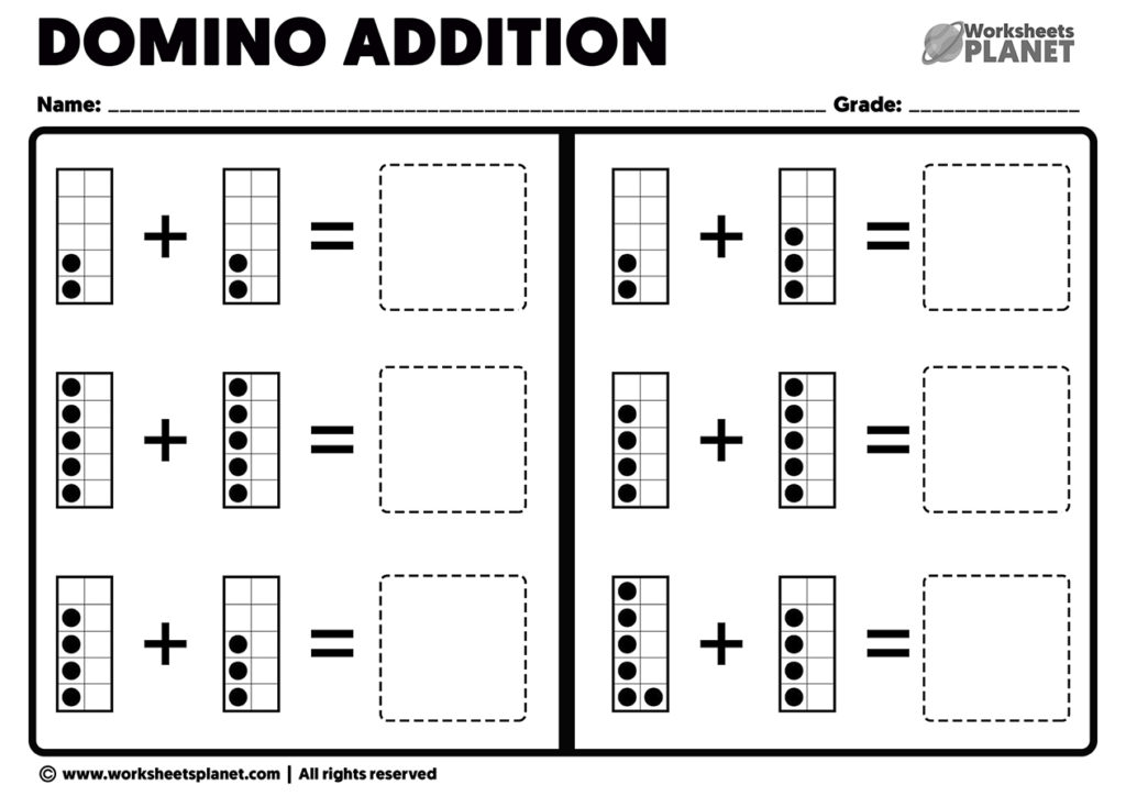 Domino Addition Worksheets | Printable Math Worksheets