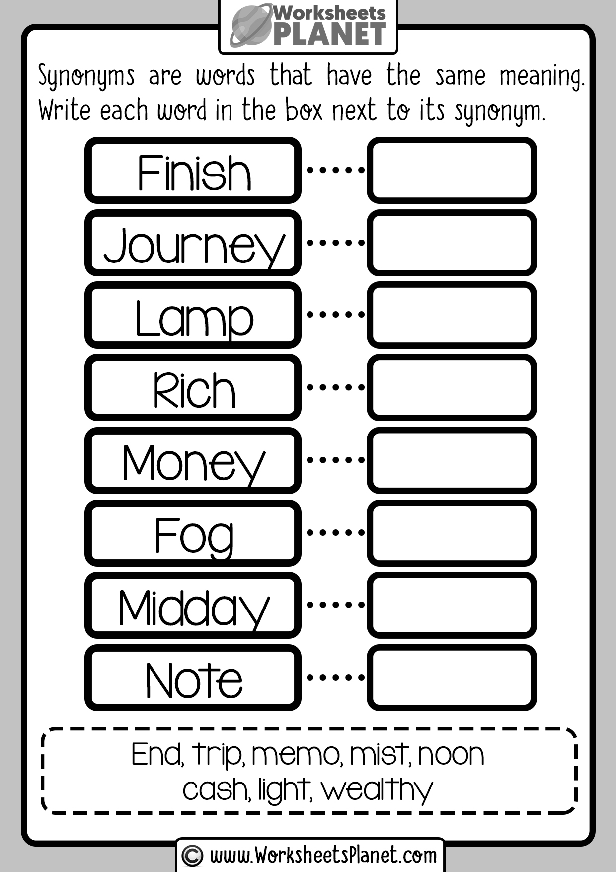 Synonyms Worksheets Learning Use Of Synonyms Synonyms Worksheets Learning Use Of Synonyms