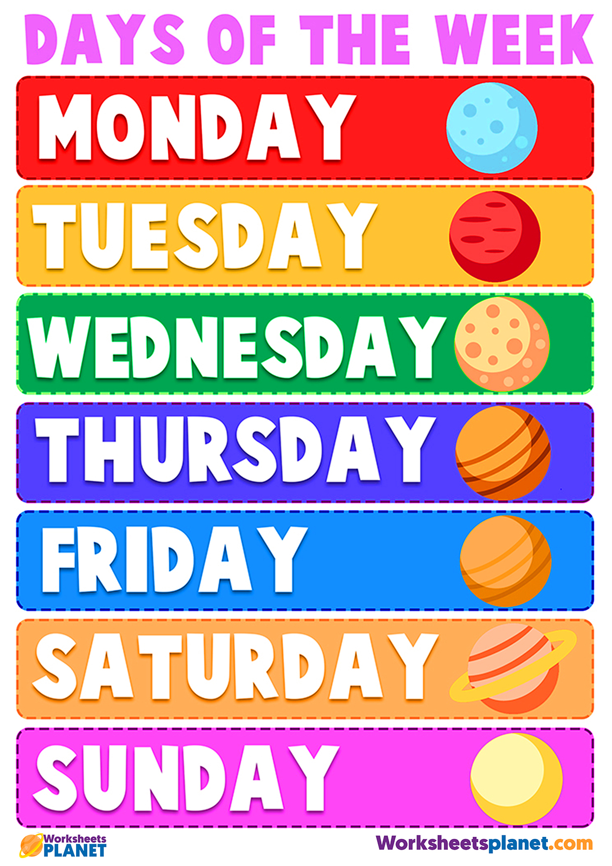 Days Of The Week Display Poster ESL Teaching Resources Days Of The Week Display Poster ESL Teaching Resources
