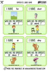 Opposite Words Card Game