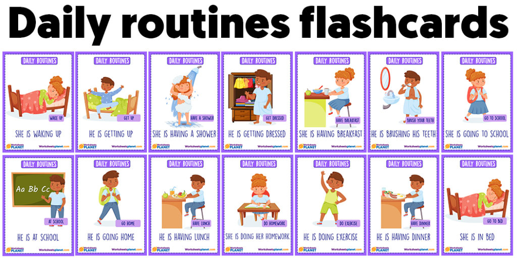 Daily Routine Flashcards Daily Routine Flashcards