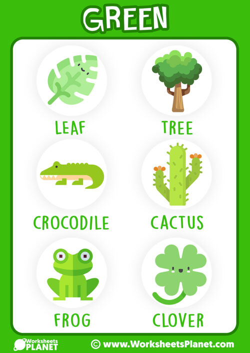 Learning Colors Flashcards - Worksheets Planet