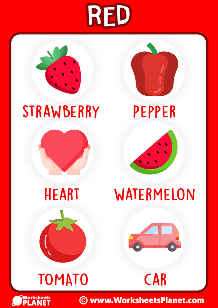 Learning Colors Flashcards - Worksheets Planet