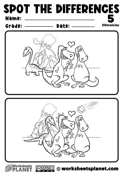 Spot the Difference Pictures for Kids | Find the differences Worksheets