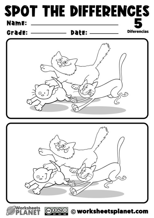 Spot the Difference Pictures for Kids | Find the differences Worksheets