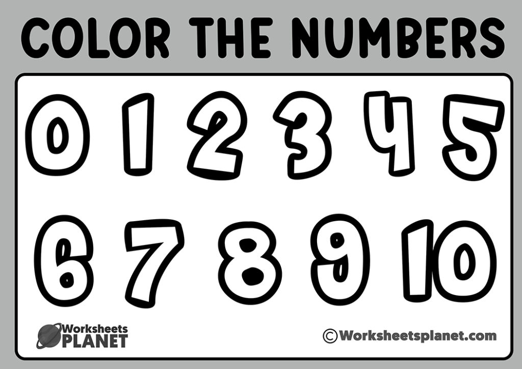 Coloring Numbers Workshhets from 0 to 10 | Coloring Pages for Children