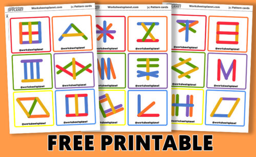 Stick Shapes Pattern Cards for Kids | Printable Activity