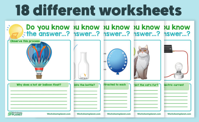Science Investigation Worksheets for Kids