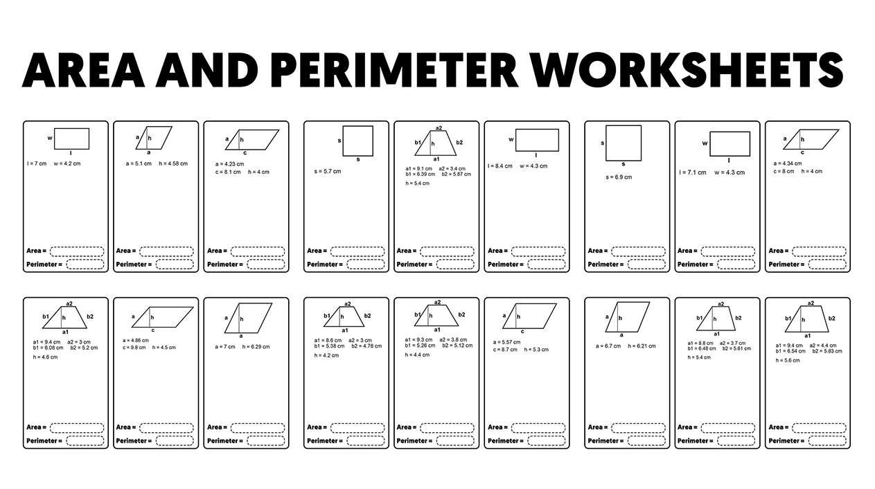 Areas Perimeter Worksheets