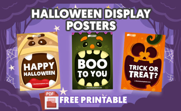 Halloween Display Posters Classroom Decoration for Kids