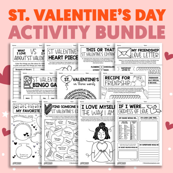 St. Valentine's Activity Bundle | Primary Education Kids