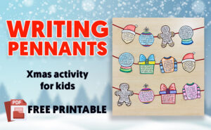 Christmas Writing Pennants Activity for Primary Children