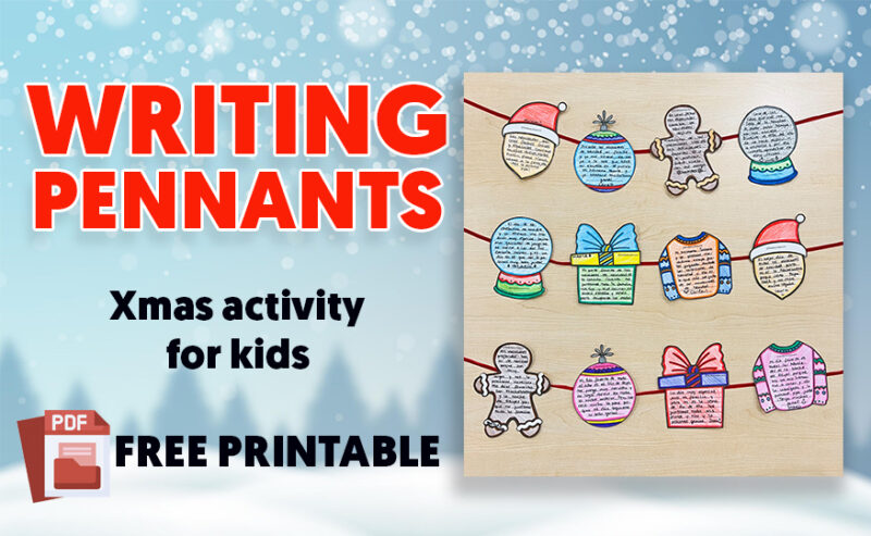 Christmas Writing Pennants Activity for Primary Children