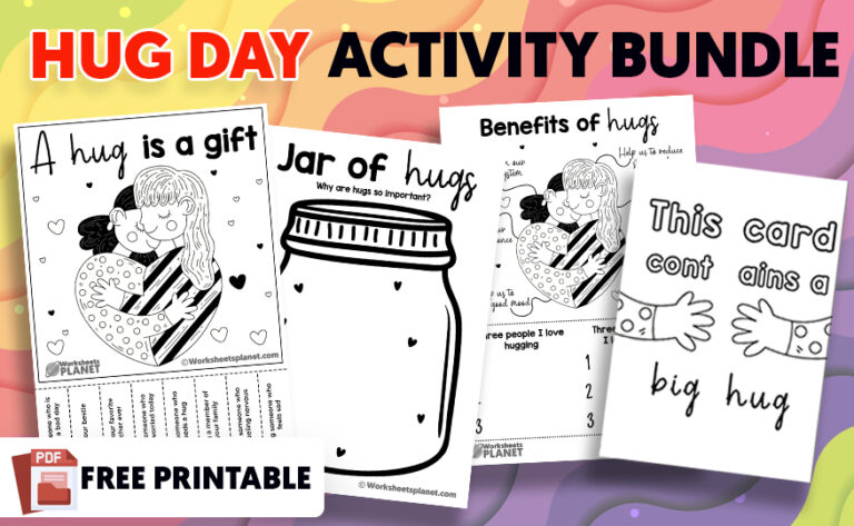 Hug Day Activity Bundle for Primary Education Children