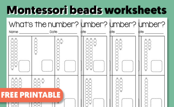 Montessori Beads Worksheets | PRINTABLE Activity