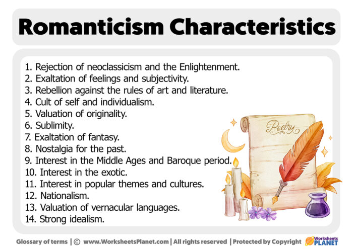 Romanticism Characteristics Romanticism Characteristics