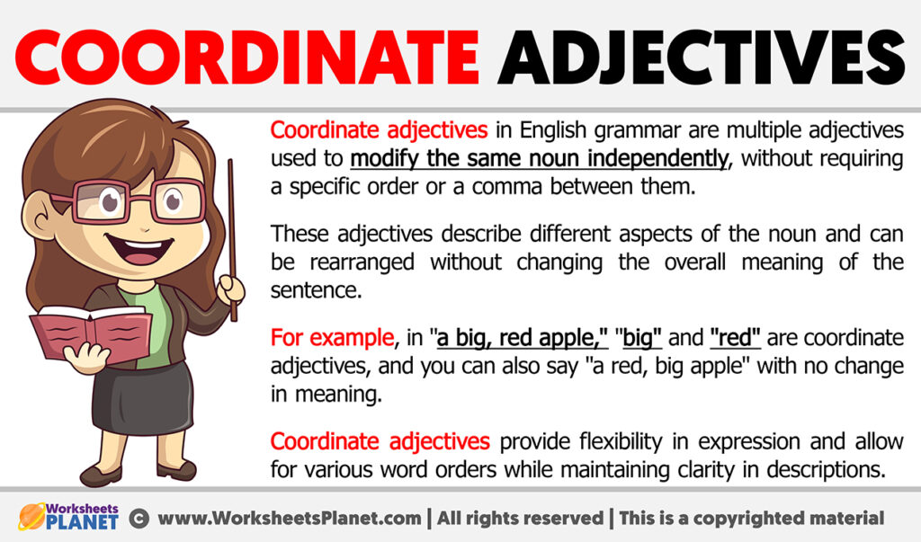 What is a Coordinate Adjective | Definition of Coordinate Adjective What is a Coordinate Adjective | Definition of Coordinate Adjective
