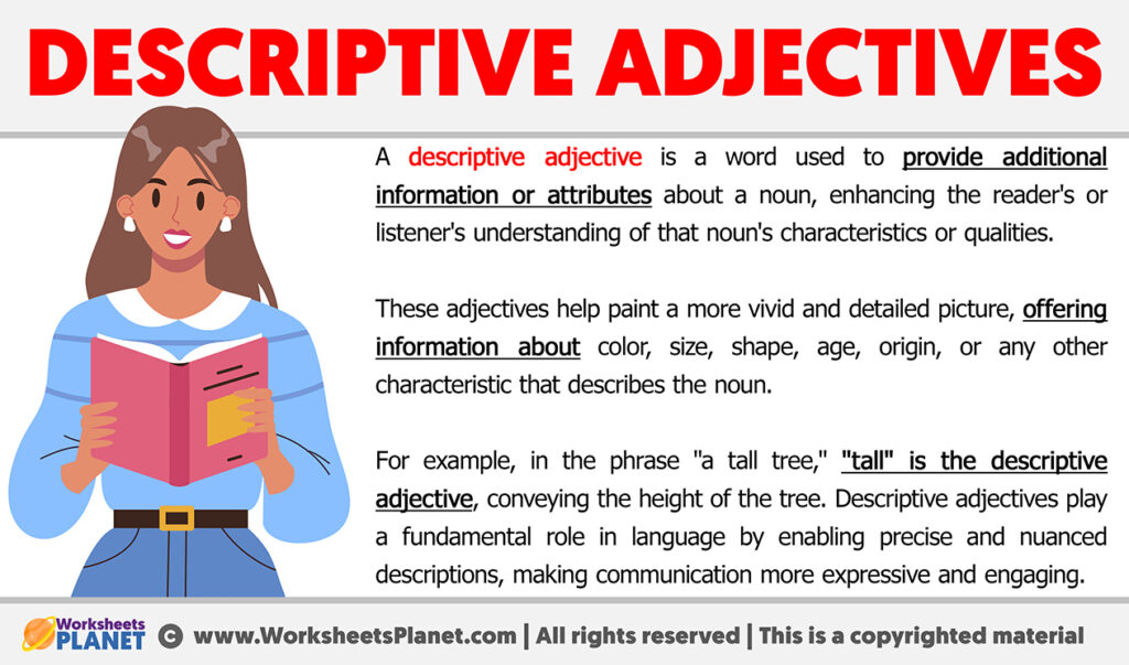 What Is A Descriptive Adjective Definition Of Descriptive Adjective