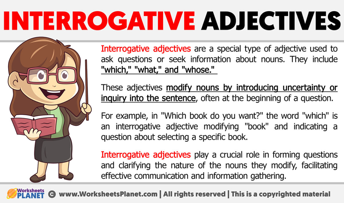 What is an Interrogative Adjective | Definition of Interrogative Adjective