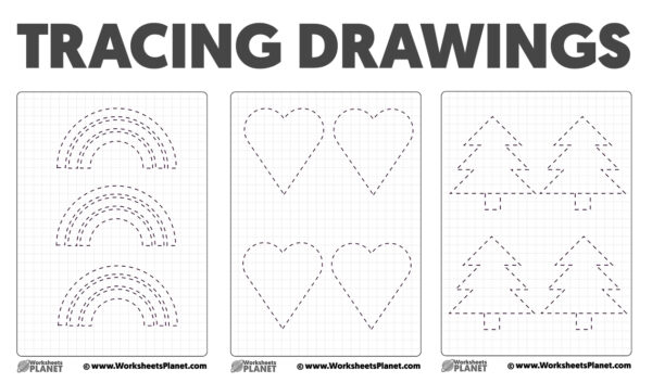 Easy Tracing Drawings for Kids | PRINTABLES