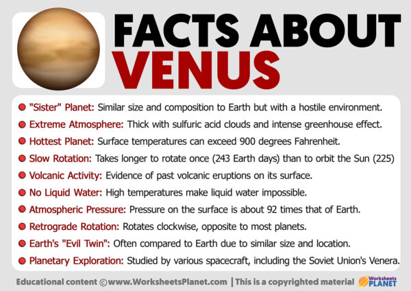 Facts about Venus Facts about Venus