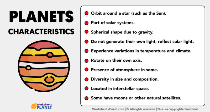 Characteristics of Planets