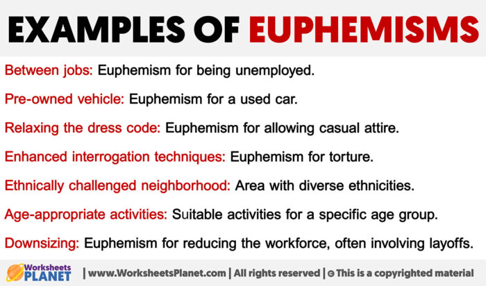 Examples of Euphemism