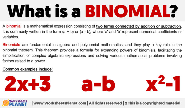 What is a Binomial | Definition of Binomial What is a Binomial | Definition of Binomial