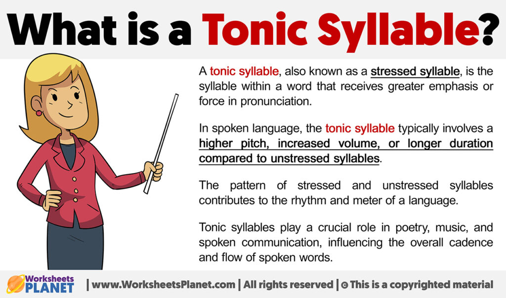 What is a Tonic Syllable | Definition of Tonic Syllable
