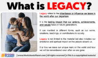 What is Legacy | Definition of Legacy