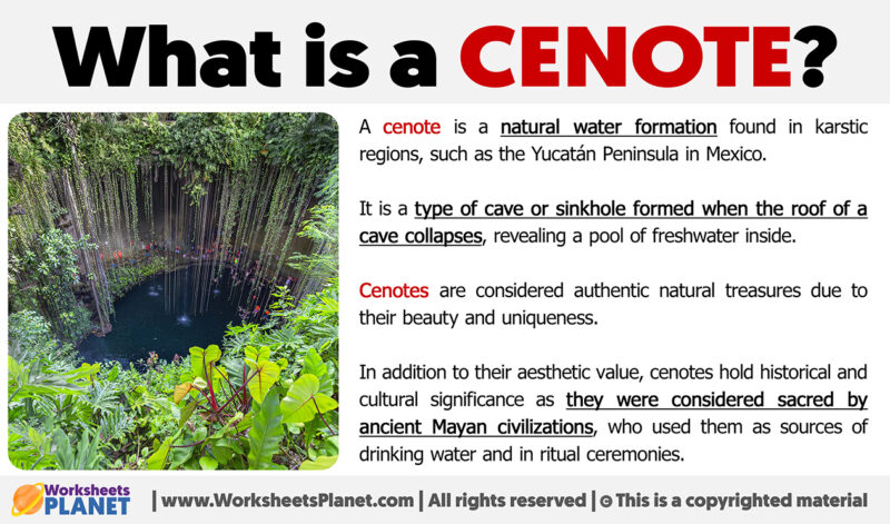 What is a Cenote | Definition of Cenote
