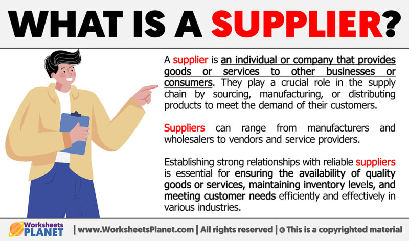 What is a Supplier | Definition of Supplier