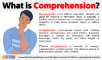 What is comprehension | Definition of Comprehension