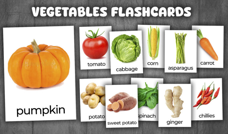 Vegetable Vocabulary Flashcards | Types of Vegetables