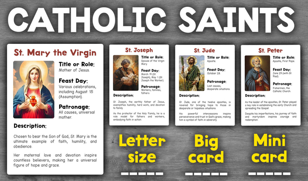 Catholic Saints for Kids | Posters + Flashcards