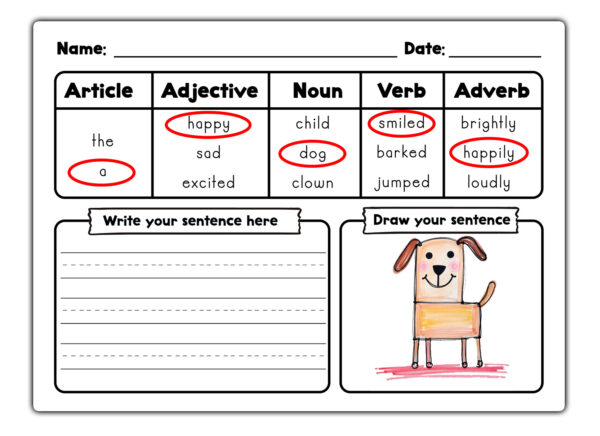 Writing Sentences Activity | Sentence Building Activity