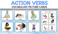 Action Verbs Picture Cards Flashcard