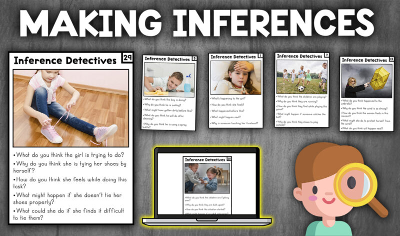 Making Inferences Activity (Task Cards with real Pictures)