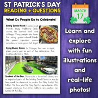St Patrick's Day Reading Comprehension Passages + Questions