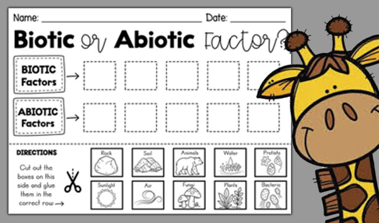 Biotic and Abiotic Factors Worksheet