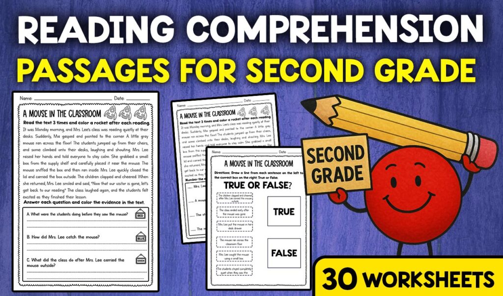 Second Grade Reading Comprehension Passages + Questions